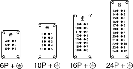 insertions 500V 09330062616 09330062716 de bride de 16A 6 Pin Heavy ...